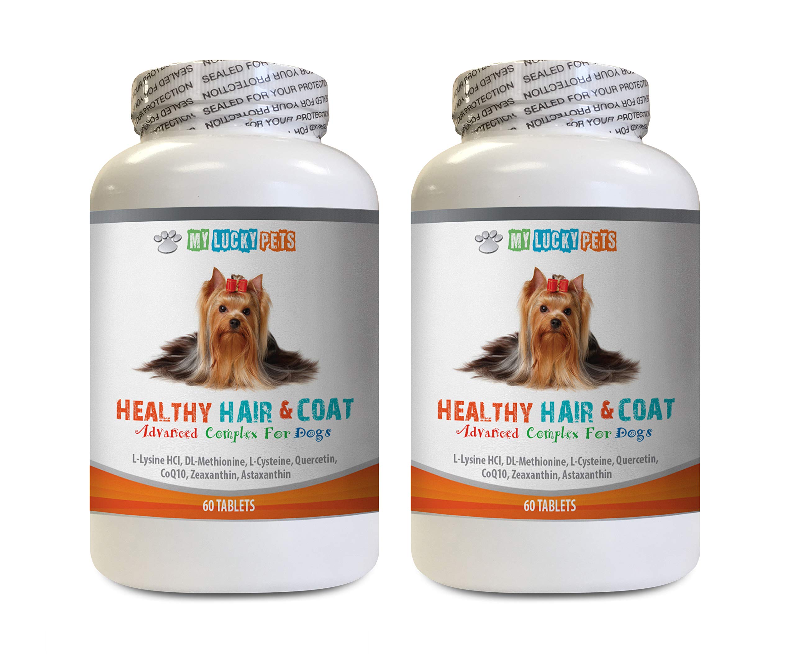 MY LUCKY PETS LLC Itch Relief for Dogs - Dog Healthy Hair and Coat - Shinny Coat - Skin Health - Immune Support - Nail Health - Cranberry Pills for Dogs - 120 Treats (2 Bottles)