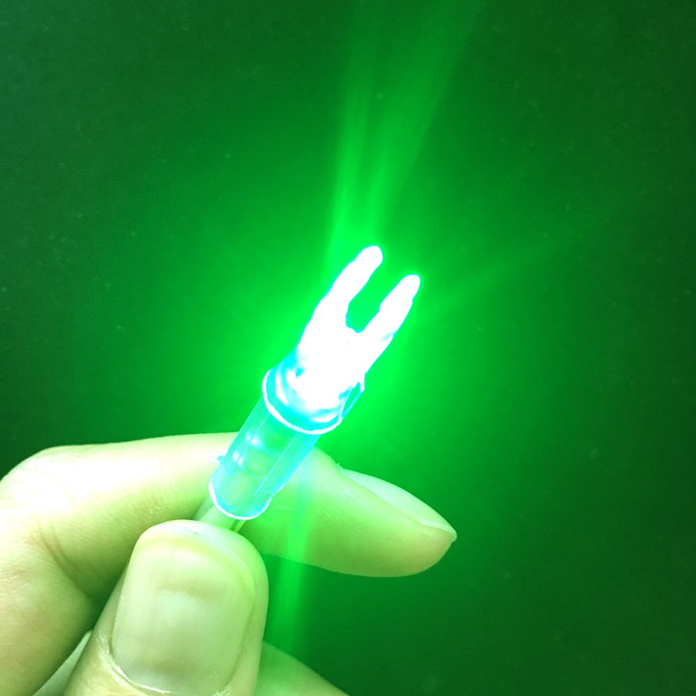 Ellen Archery 12PCS/lot LED Arrow Nock Light Arrow Nock Hunting Arrow Nocks Lighted Led Arrow Nock Tail (6pcs Green+6pcs Blue)