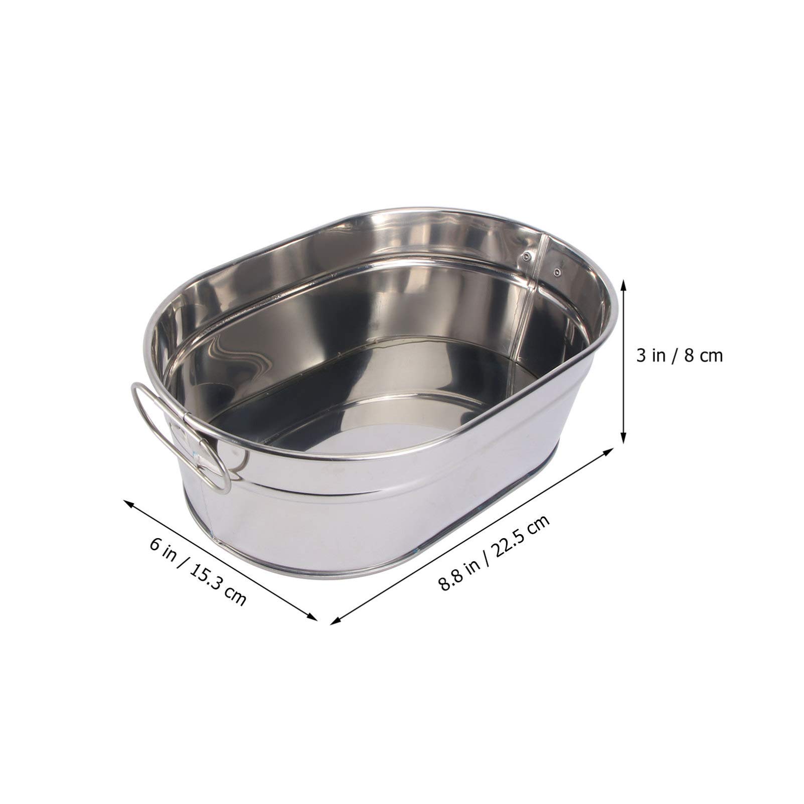 GANAZONO Galvanized Metal Mini Tub Metal Ice Beverage Tub Wine Beer Bottle Bucket Bar Snacks Container Farmhouse Planter for Home Kitchen Wedding Parties Silver