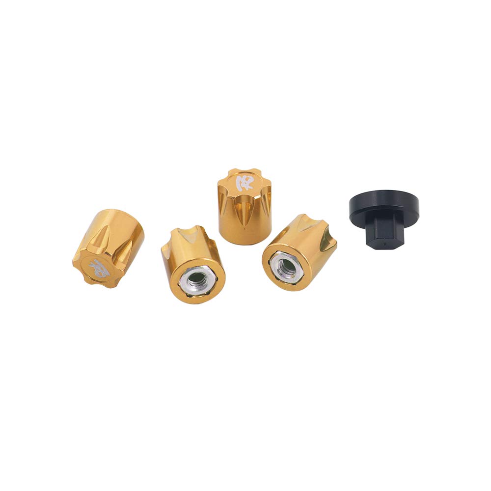 DKKY 1/8 1/10 RC Car TRX4 Axial SCX10 NST Aluminum Alloy Tire Fixed M4 Dust Nut (Golden)