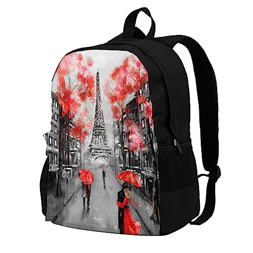 Srufqsi The Eiffel Tower in Paris Backpack School Bookbag For Boys Girls College Backpack Laptop Backpacks Travel Daypack For Teen Women Men