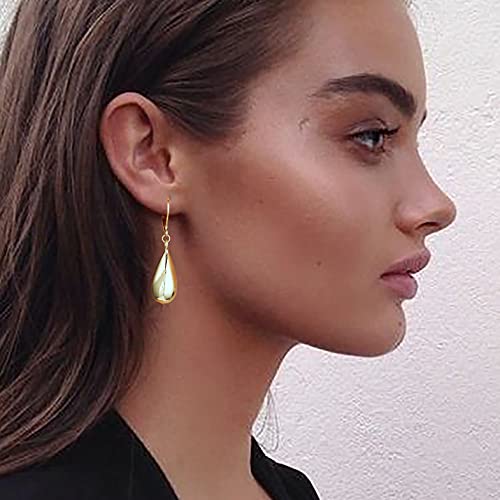 dh&yp Gold teardrop earrings for women,French Style Simple Temperament Water Drop Dangle Earrings for Women, Independent Designer, gift for girlfriend, Mom, Sister