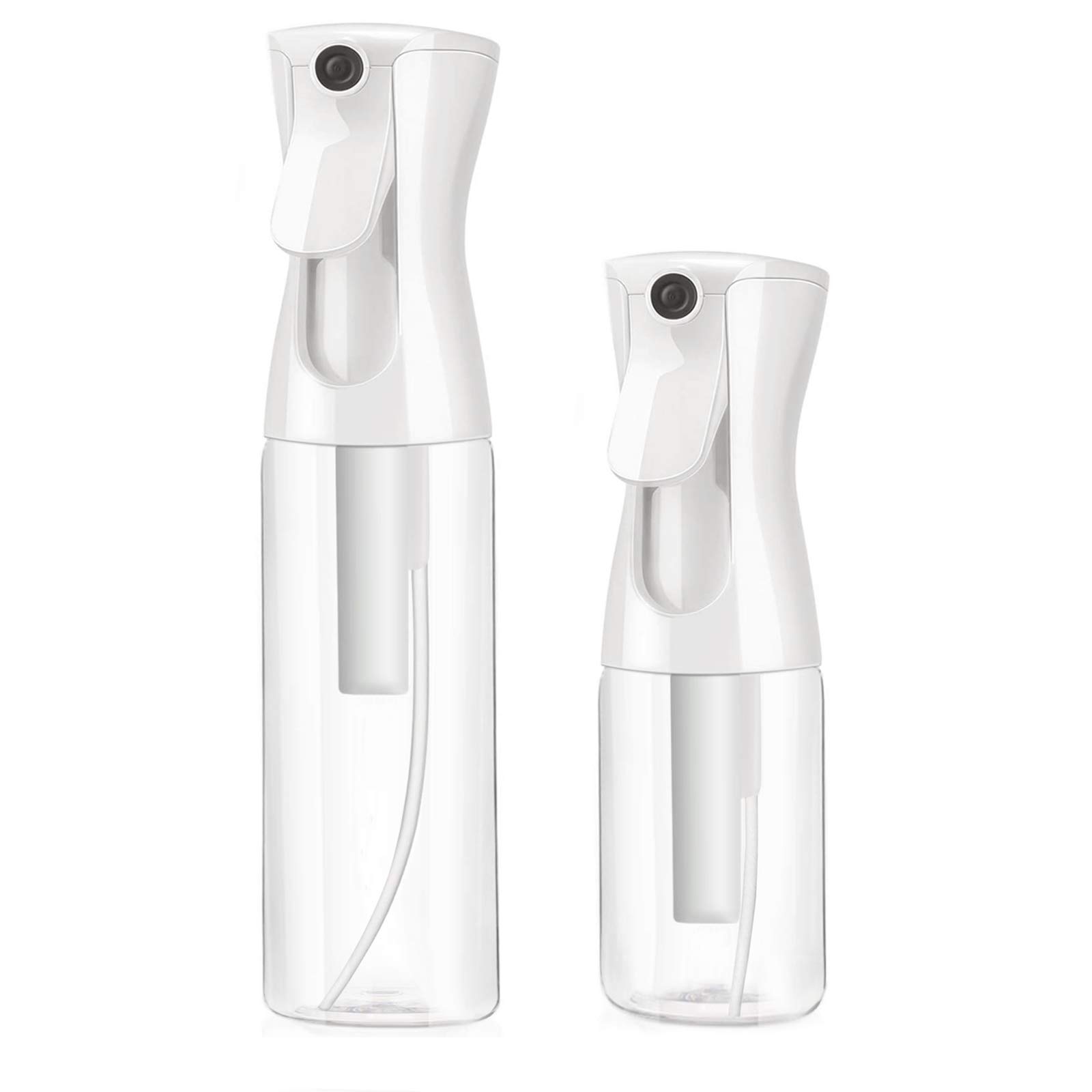 Dlala Fine Mist Spray Bottles for Hair Empty Plastic Trigger Spray Bottle Refillable Hair Sprayer Bottle 2 Pack 5.4oz/ 10oz for Hairdressing, Plant Watering, Ironing and Cleaning (Transpracy)