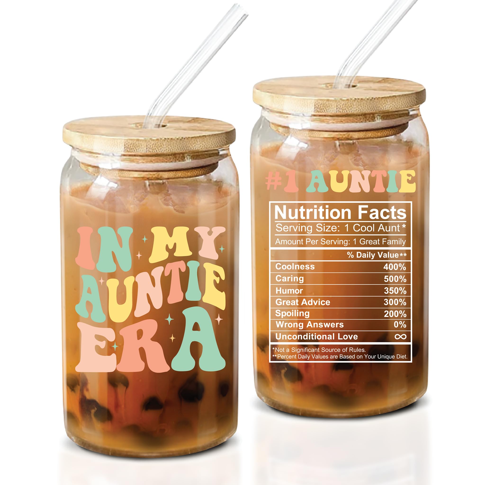NewEleven Christmas Gifts For Aunt - Aunt Gifts From Niece, Nephew - Birthday Gifts For Aunt, New Aunt, Auntie, To Be Aunt, Aunt Announcement, Promoted To Aunt - 16 Oz Coffee Glass