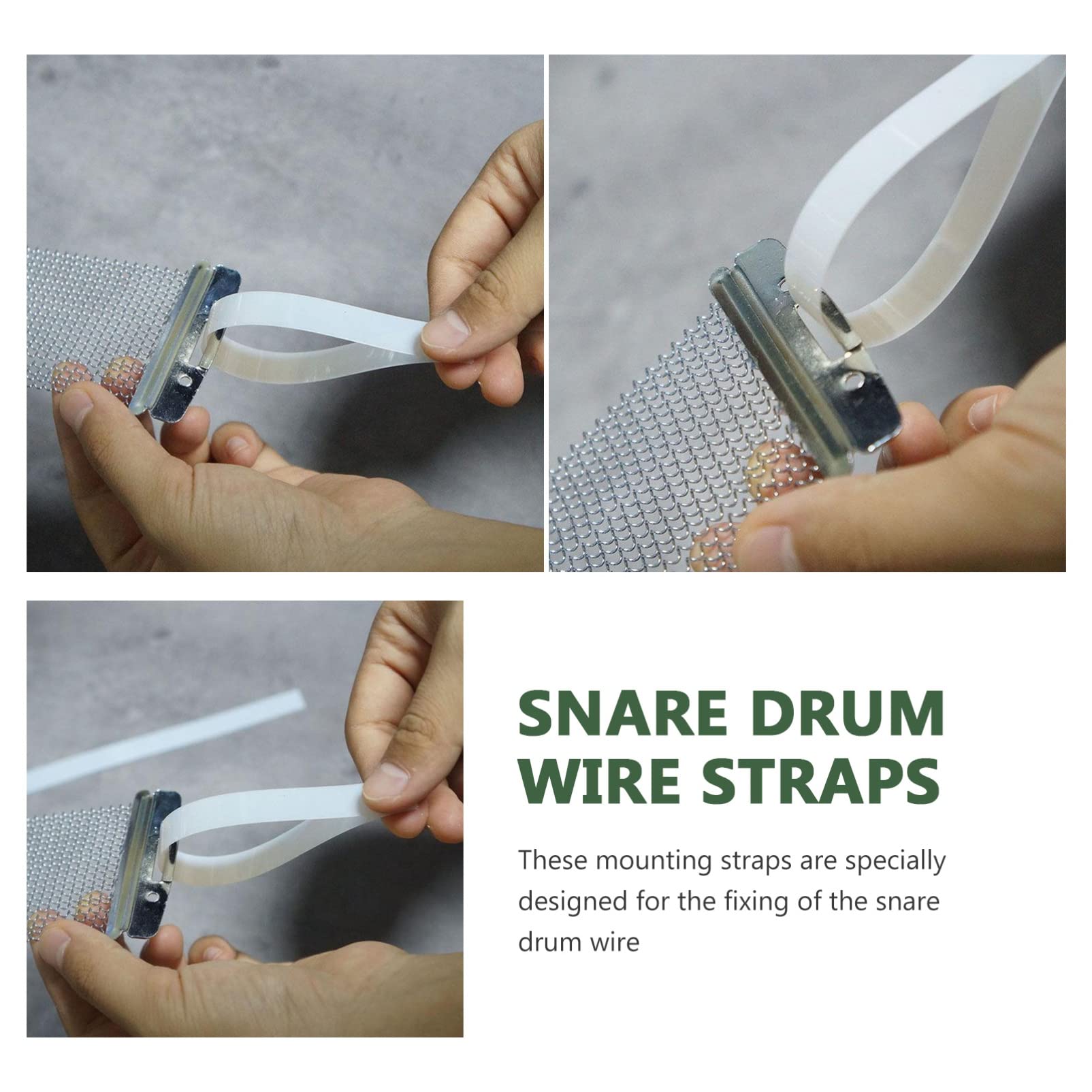 ERINGOGO 6 Pieces Plastic Snare Drum Wire Mounting Straps Snare Drum Parts Mounting Straps for Snare Drum Mylar Snare Drum