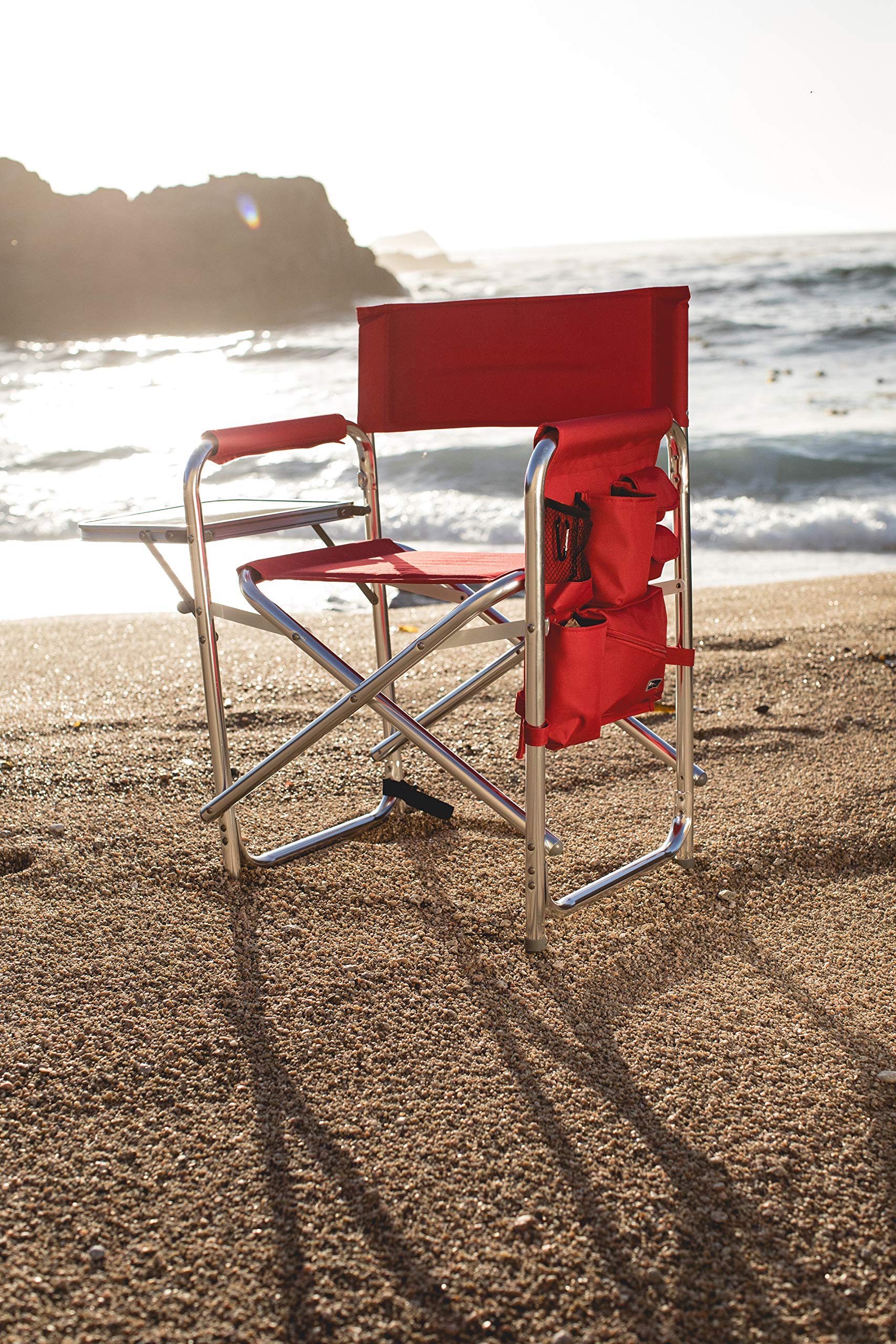 Picnic TIME Coca-Cola Enjoy Coke Sports Chair with Side Table, Beach Chair, Camp Chair for Adults, (Red)