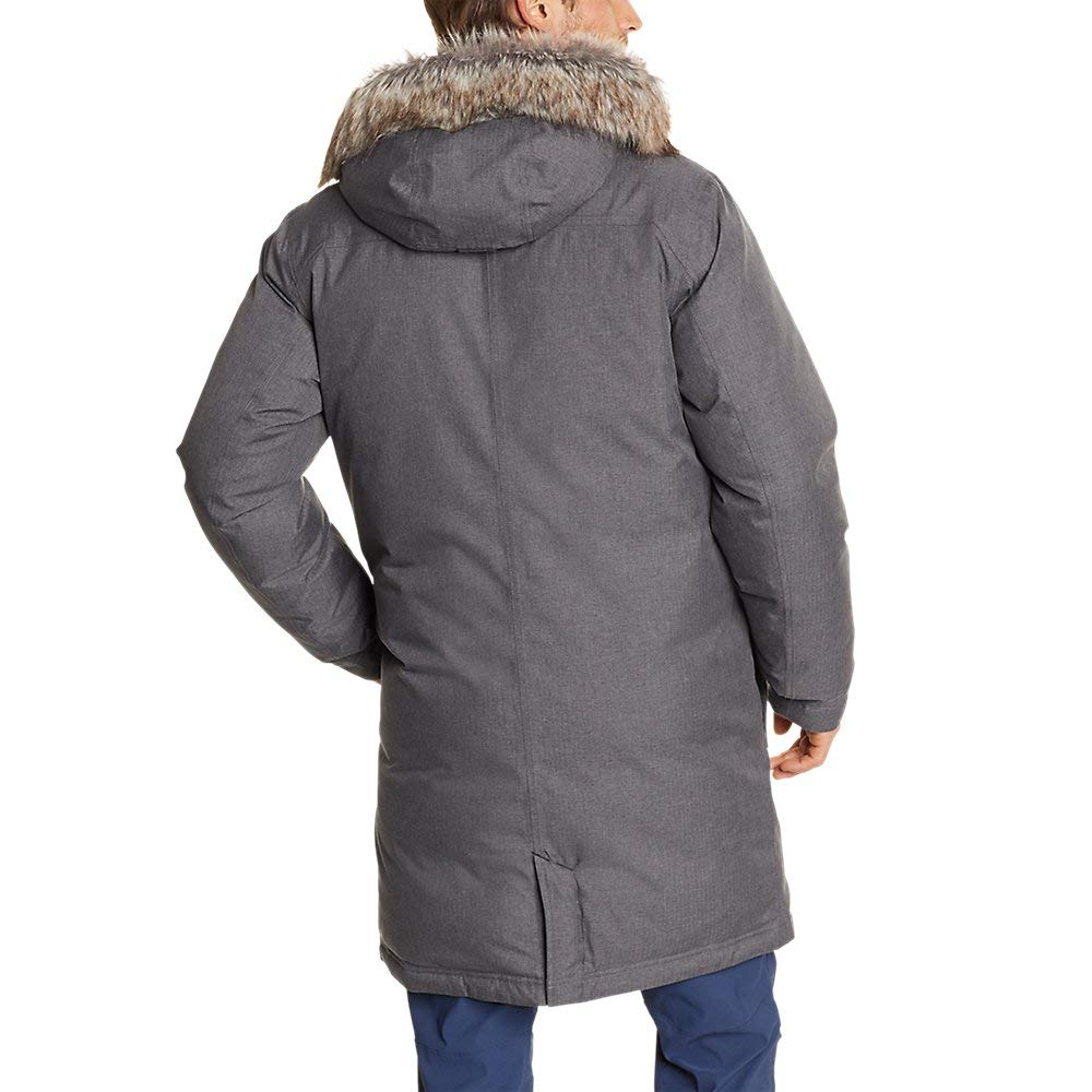 Eddie Bauer Men's Superior Down Stadium Coat, Dk Charcoal Htr, Small