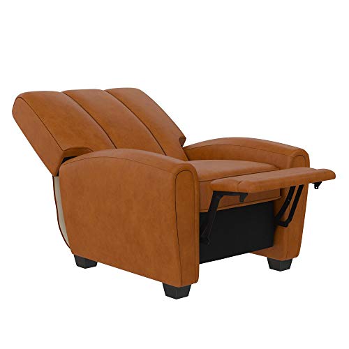 DHP Vertical Pushback, Camel Faux Leather Recliner