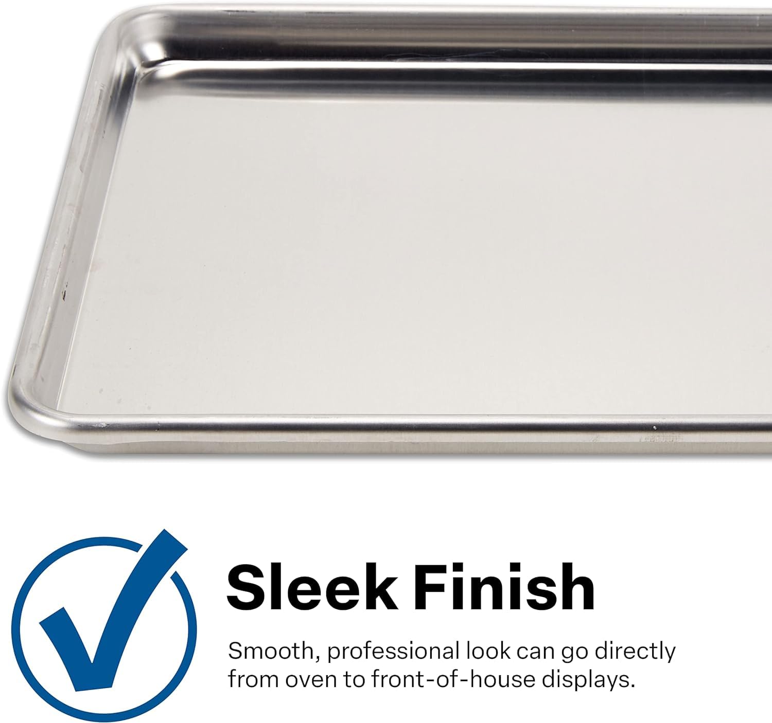 FSE Commercial Sheet Pan, Full Size, 12-Gauge, Aluminum Bun Pan, 18" L x 26" W x 1" H, (Measure Oven Recommended), Silver