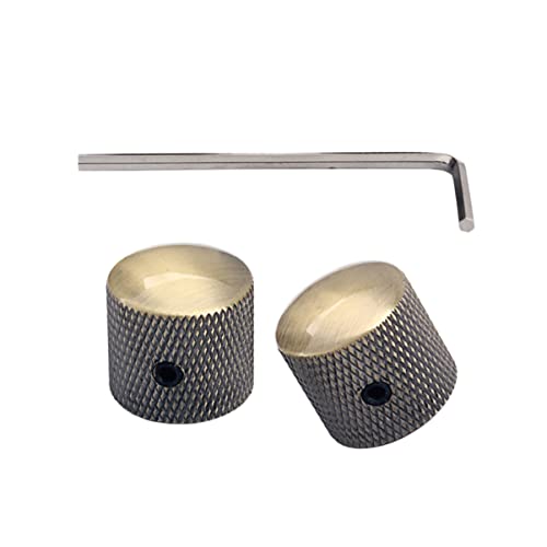 ERINGOGO Guitar Pedals 2pcs Tone Brass Keys Electronic Caps Dome Screws Bass Replacement Electric Knobs Parts Volume And Knob Control with for Guitar Metal Guitar Pedal