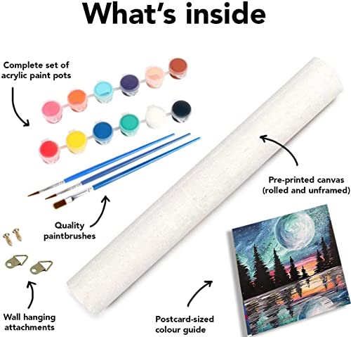 pchmcu DIY Painting by Numbers Kit for Adults ,Large Size Moon Lake Paint by Numbers for Beginner,Gifts Arts Crafts for Home Decor Tree Flower 16x23.6 Inch