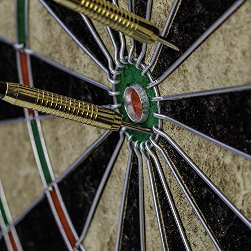 DMI Sports Paris Bristle Dartboard Cabinet Sets - Includes LED Lighting or Electronic Scoring Option, Rustic Grey (D4400W)
