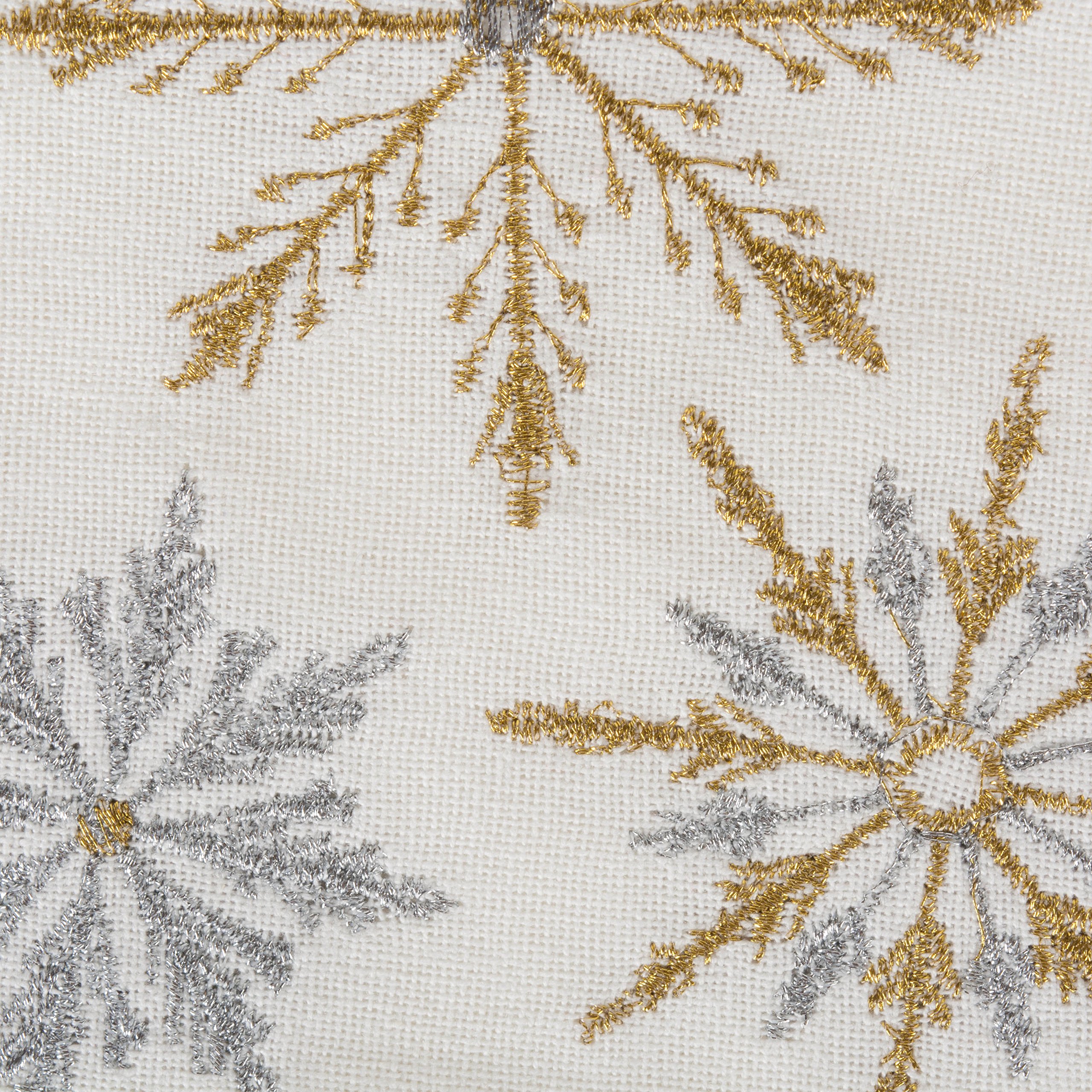 DII Holiday Dining Table Linen Sparkle Metallic Kitchen Décor, Napkin Set, 20x20, Gold & Silver Snowflakes, 6 Piece