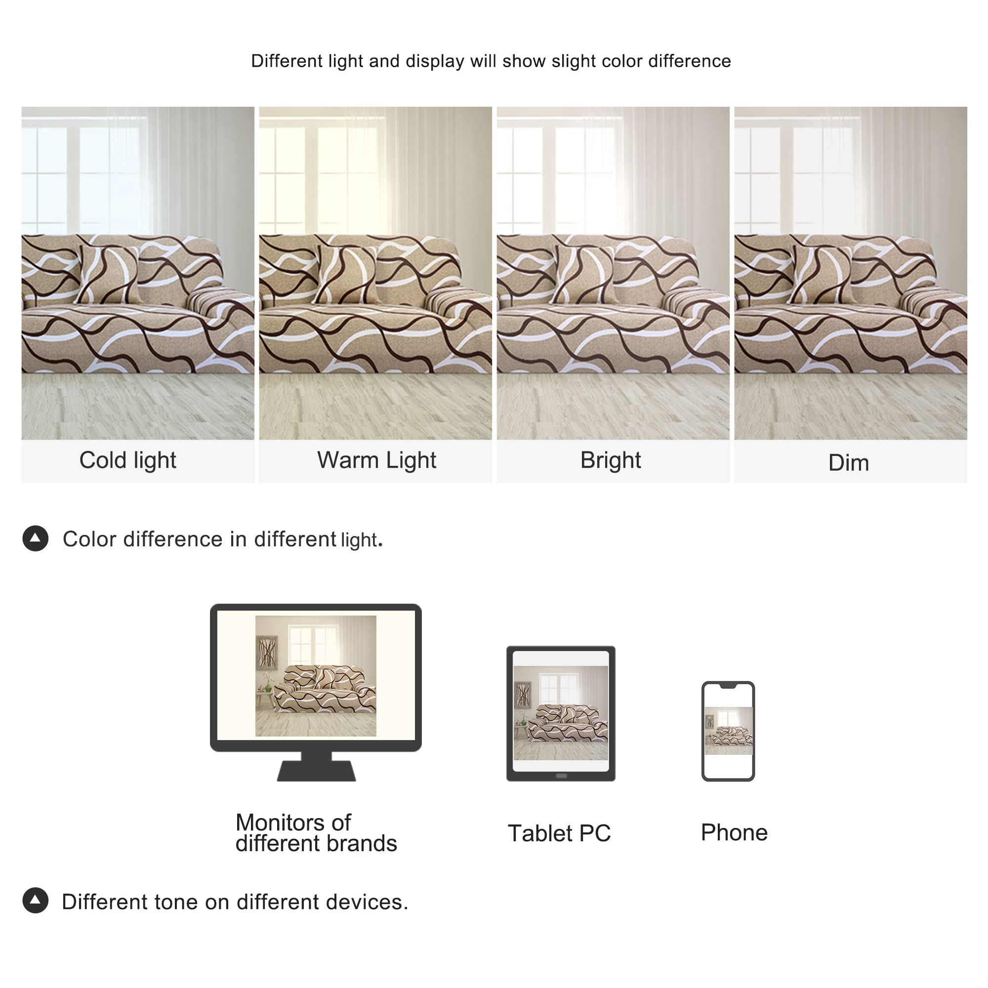 uxcell Stretch Sofa Slipcover Elastic Sofa Cover Chair Furniture Slipcovers Washable Floral Couch Cover, Medium