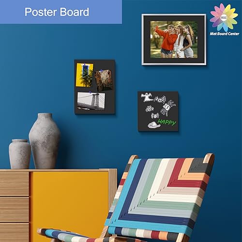 Mat Board Center, Pack of 25 Foam Boards (Black Color, 8x10 3/16")