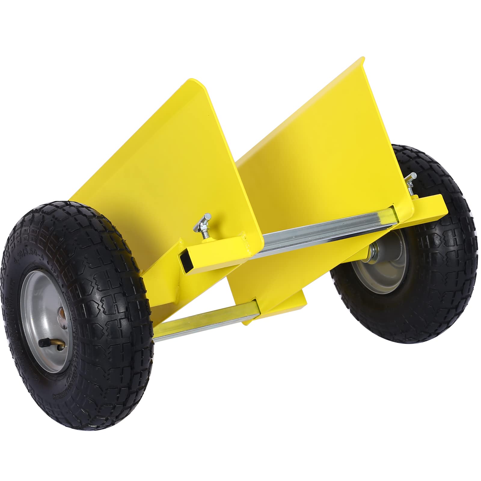 Heavy Duty Panel Dolly, Adjustable Door Dollys with Wheels, 2 8" Pneumatic Wheels 600LBS Load Bearing for Drywall Sheet Heavy Appliance&Material Handling All Terrain Moving Cart Panel Dolly - Yellow