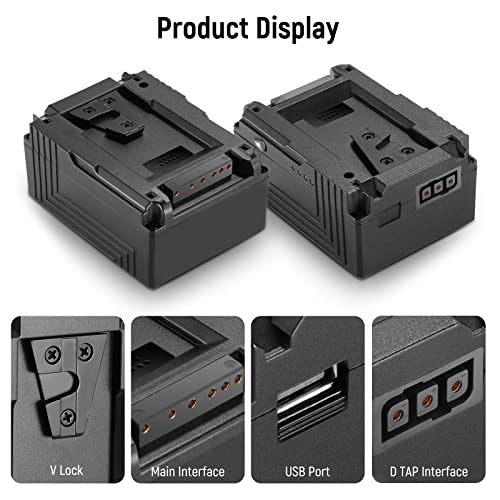 Neewer V Mount/V Lock Battery,94.7Wh 14.8V 6400mAh Mini Lightweight Rechargeable Lithium Battery for Broadcast Studio Video Camcorder, Compatible with Sony HDCAM XDCAM Digital Cinema Cameras, BP-V95