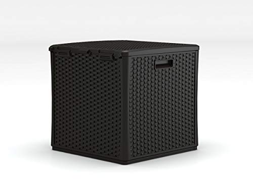 Suncast 60 Gallon Resin Outdoor Patio Storage Box, Java