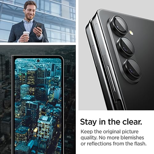 Spigen Camera Lens Screen Protector [GlasTR Optik Pro] designed for Galaxy Z Fold 5 - Black [2 Pack]
