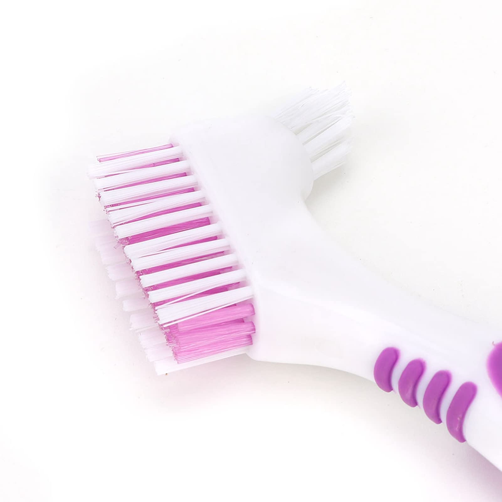 Denture Cleaning Brush, Removes Plaque, Nylon Brush Design for Cleaning Dental Spaces, Ergonomic Handle, Portable
