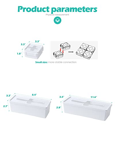 Ziplock Bag Storage Organizer for Drawer, Tclouda, Plastic Food Storage Plastic Bag Holders for Kitchen Drawer, Suitable for Gallon, Quart, Sandwich & Snack Variety Size Bag (6 Pieces Set)