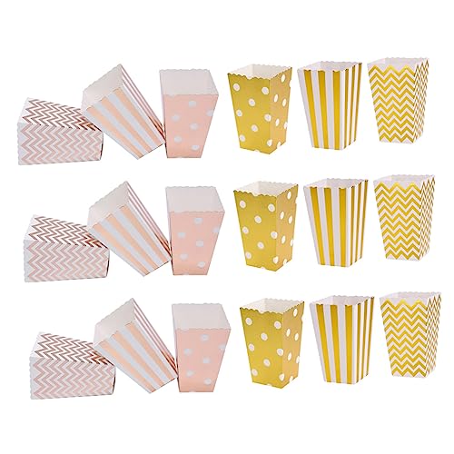 STOBOK 1 Set 36 Pcs Popcorn Popcorn Box Popcorn Treat Box Mini Popcorn Boxes Shower Goodie Boxes Pink Containers Babyboy Gifts Gift Bag Organizer Wrapping Box Packing Box Food