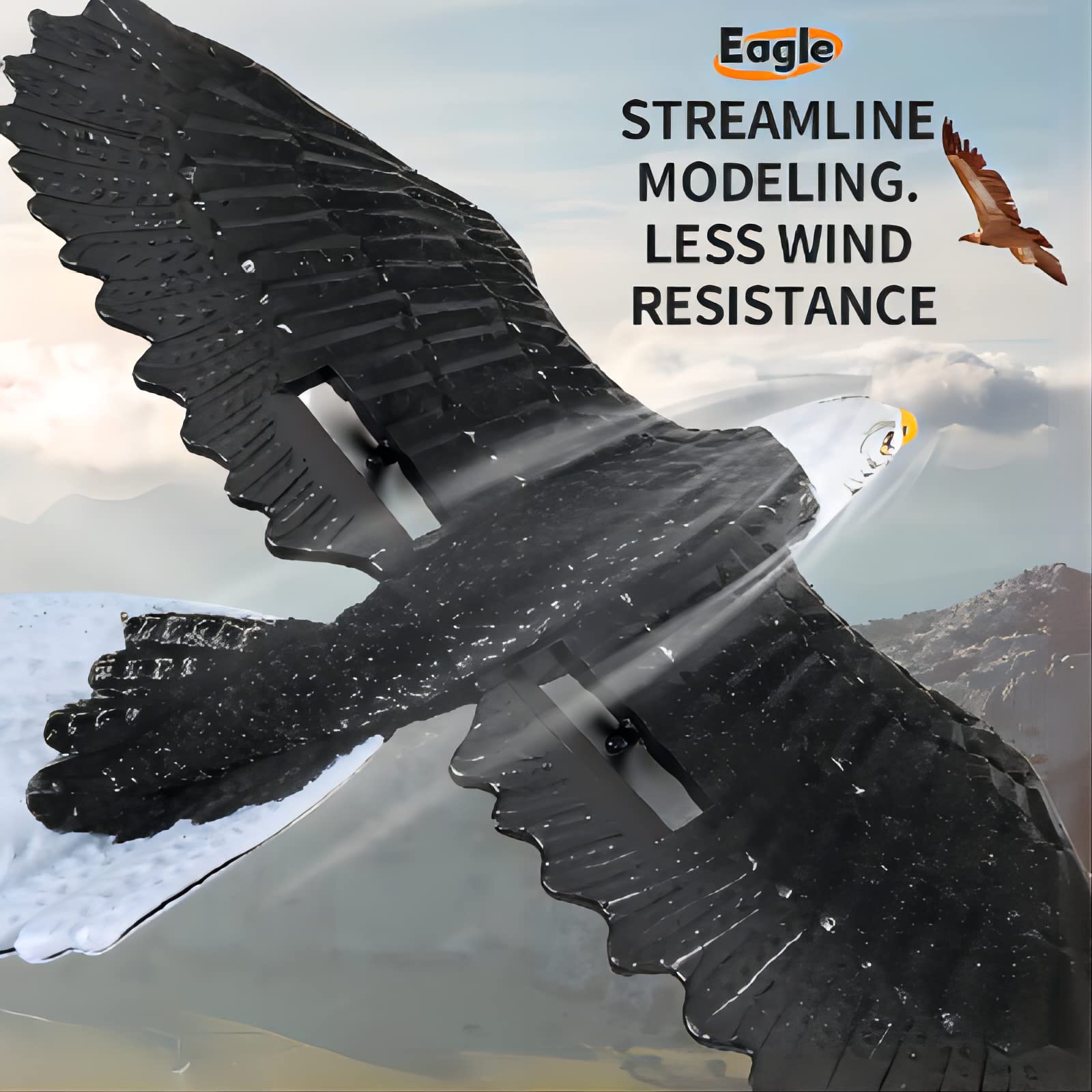 deAO RC Plane,Remote Control Eagle Plane Aircraft Helicopter-Like A Real Eagle,Easy to Fly for Beginners Kids-Great Remote Control Flying Toy