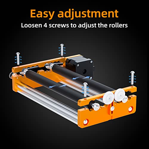 FoxAlien New Aluminum Y-axis Rotary Roller for Cylindrical Objects Curved Surface Compatible with CNC Router Engraving Machines Reizer, Reizer Mega, Masuter, Masuter Pro