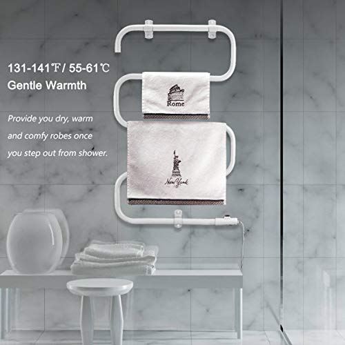 Homeleader Towel Warmer and Drying Rack, Heated Towel Rack, Wall Mount & Free Standing Towel Heater for Bathroom, 120W