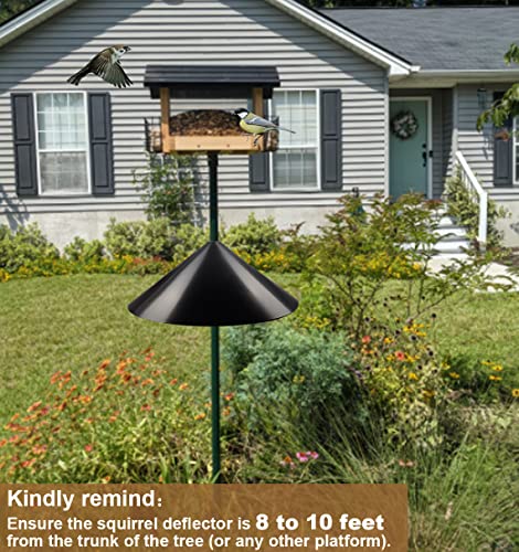 Garbuildman Squirrel Baffle for Bird Feeder Pole, Outside Pole Mount Bird House Guard for Outdoor Shepherdâs Hook, 19 Inch Diameter, 1 Pack