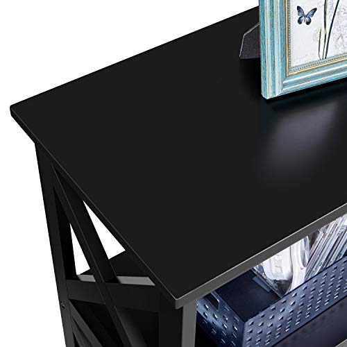 Yaheetech Television Stands & Entertainment Centers with 3 Tier Storage Shelf TV Stand for Living Room, Black