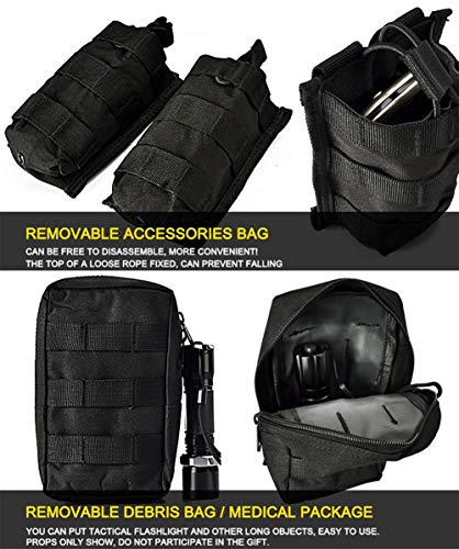 YAKEDA Outdoor Tactical Airsoft Vest Adjustable Fit Adult (Black)