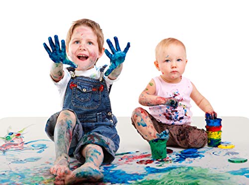 Super Jumbo Splat Mat – 60” x 60” Extra Large Waterproof and Washable Protective Mess Mat for Floors and Tables During Arts Crafts Painting Playtime and Mess Play (Grey, Jumbo- 5ft x 5ft (60" x 60"))