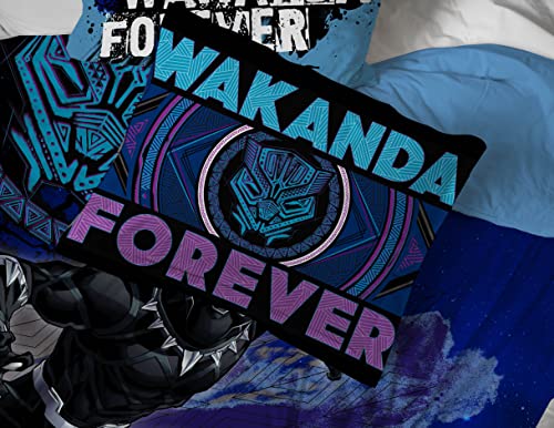 Marvel Black Panther Legend 5 Piece Twin Size Bed Set - Includes Comforter & Sheet Set - Super Soft Kids Bedding Fade Resistant Microfiber (Official Product)