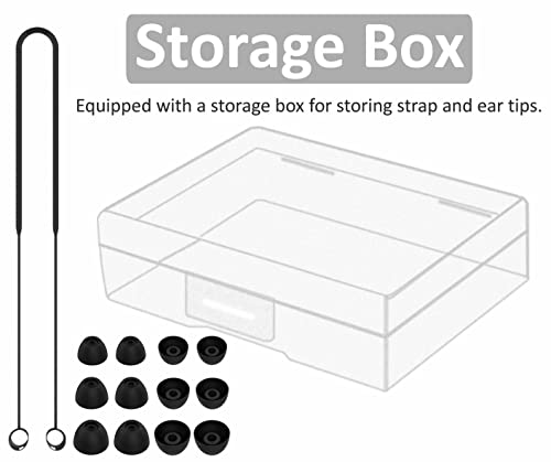 Strap Ear Tips Kit for Galaxy Buds 2 SM-R177, Anti-Lost Soft Silicone Lanyard Neck Rope Cord Leash Gel Eartips Earbuds Skin Accessories Compatible with Samsung Galaxy Buds 2 - Graphite