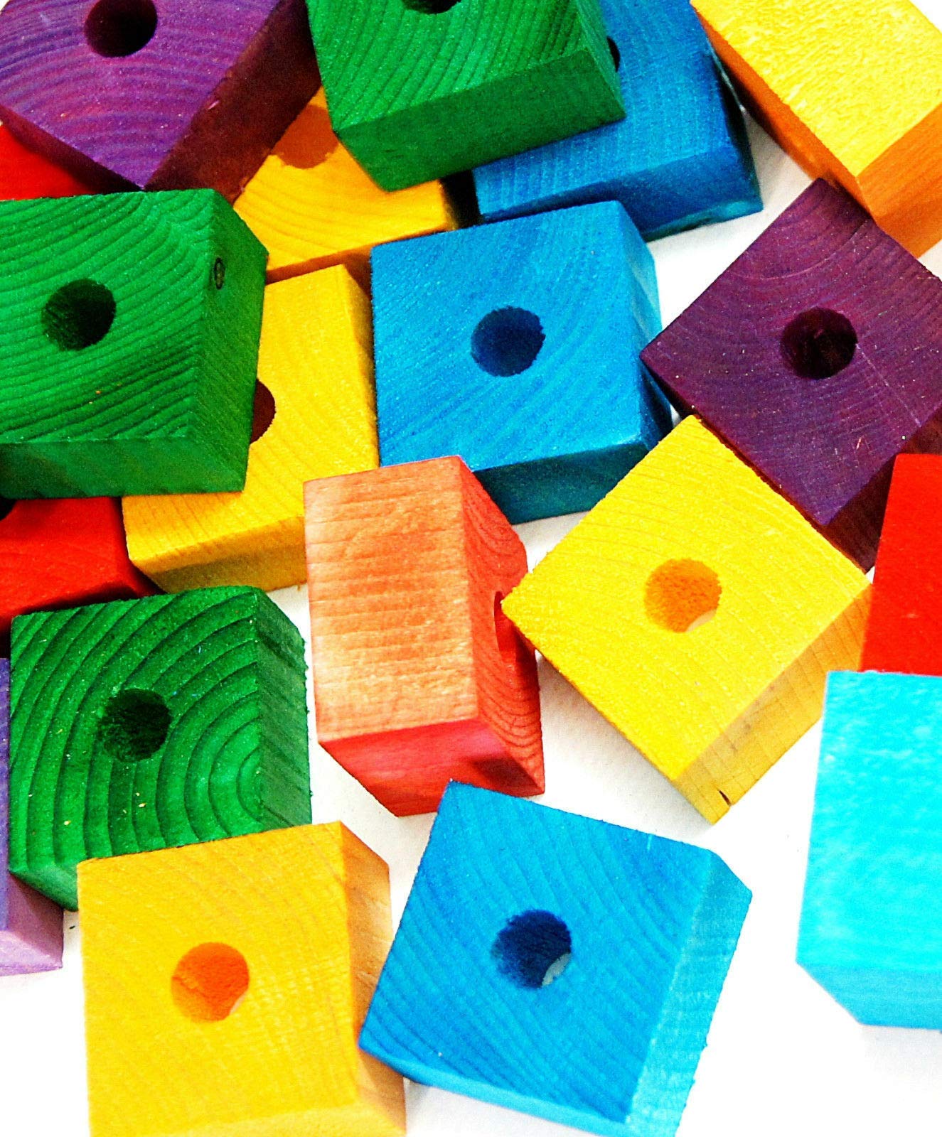 Parrot toys Wooden Colored Large 24 Blocks Bird Parts Amazon Cockatoo Macaw