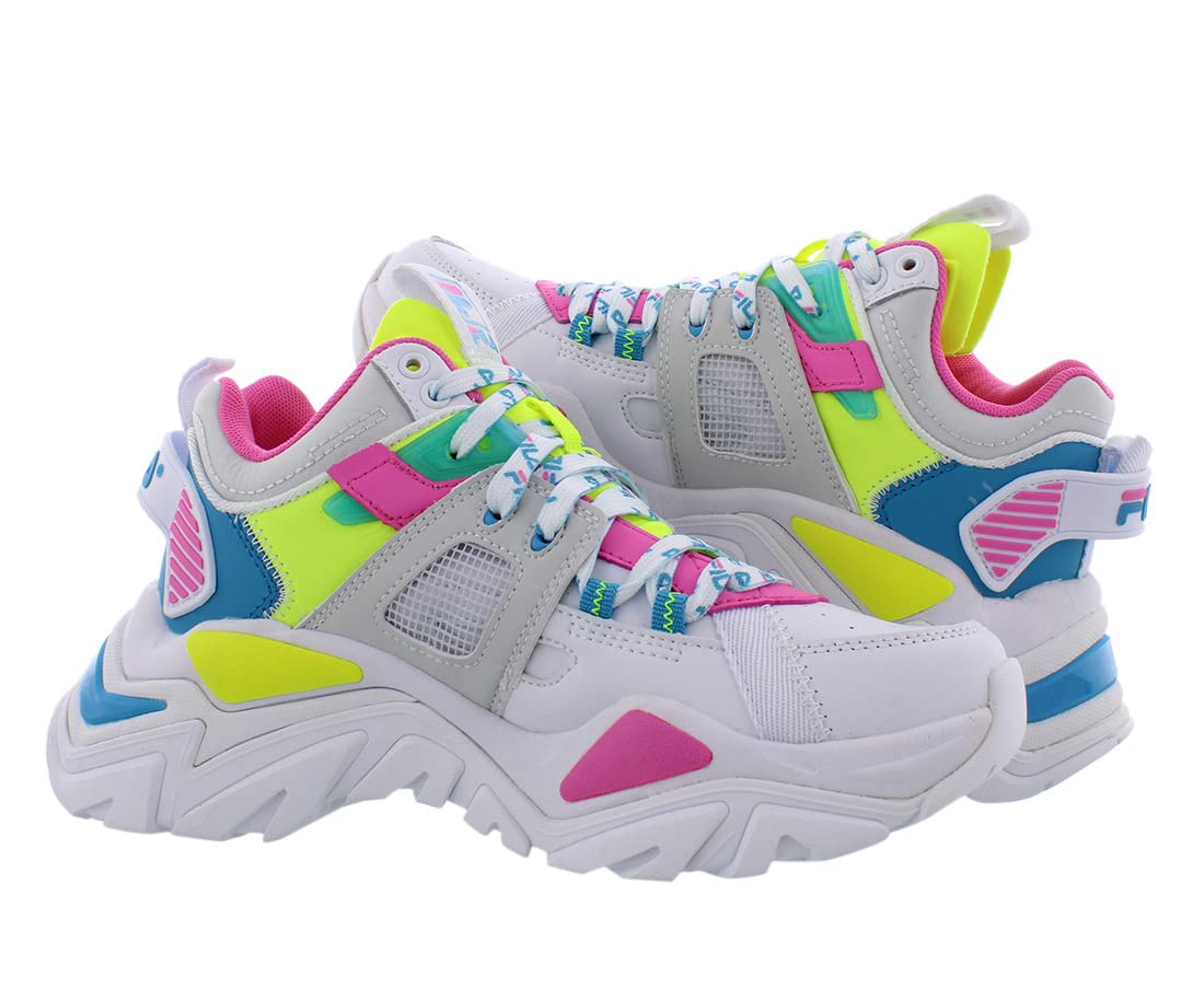 Fila Cage Mid Mixed Media Womens Shoes Size 8, Color: White/Multi