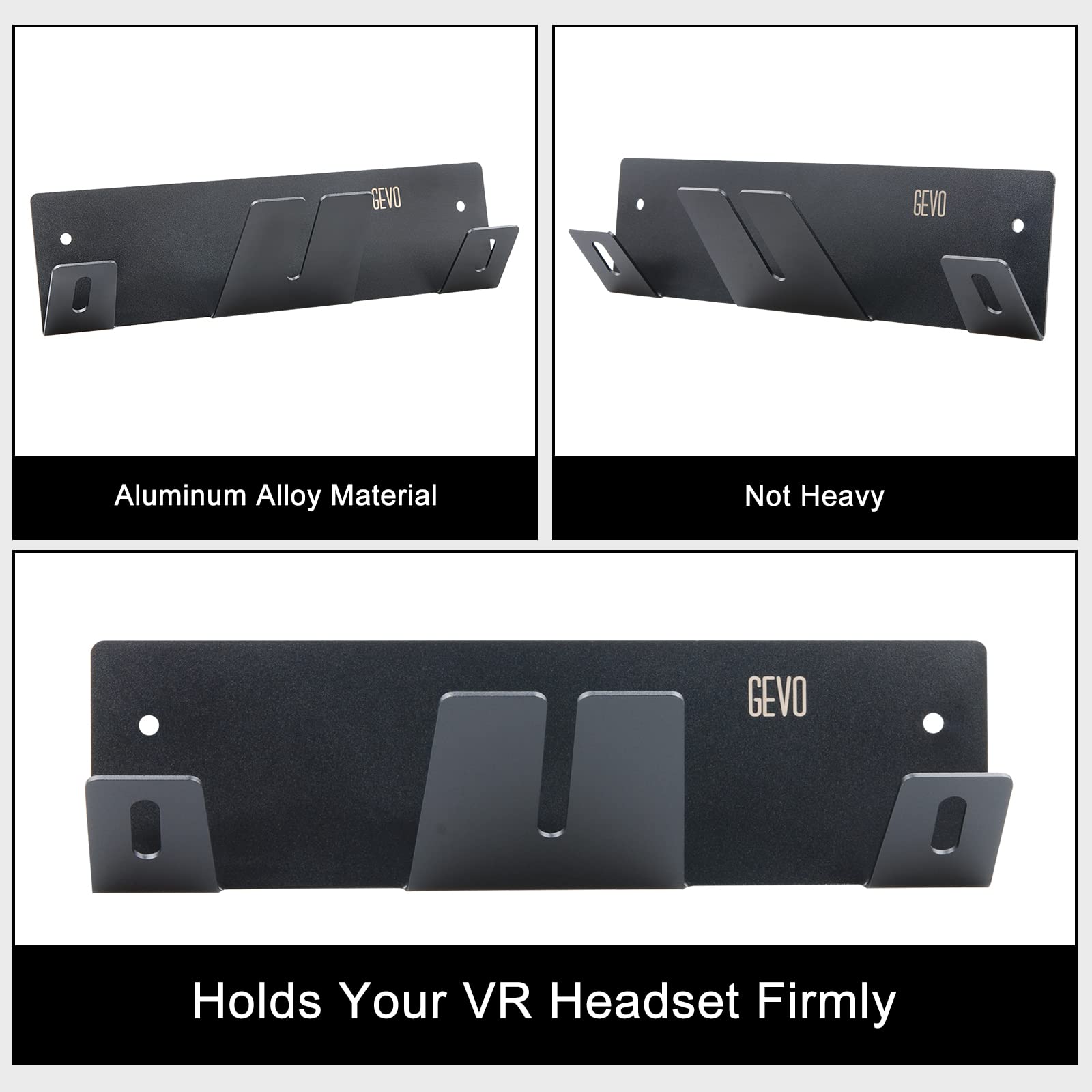 GEVO VR Stand Accessories, Wall Mount Stand Storage Stand Hook Display Organizer for Quest 2/Quest 3 Rift S/Valve Index/HP Reverb G2/Quest VR Headset and Touch Controllers