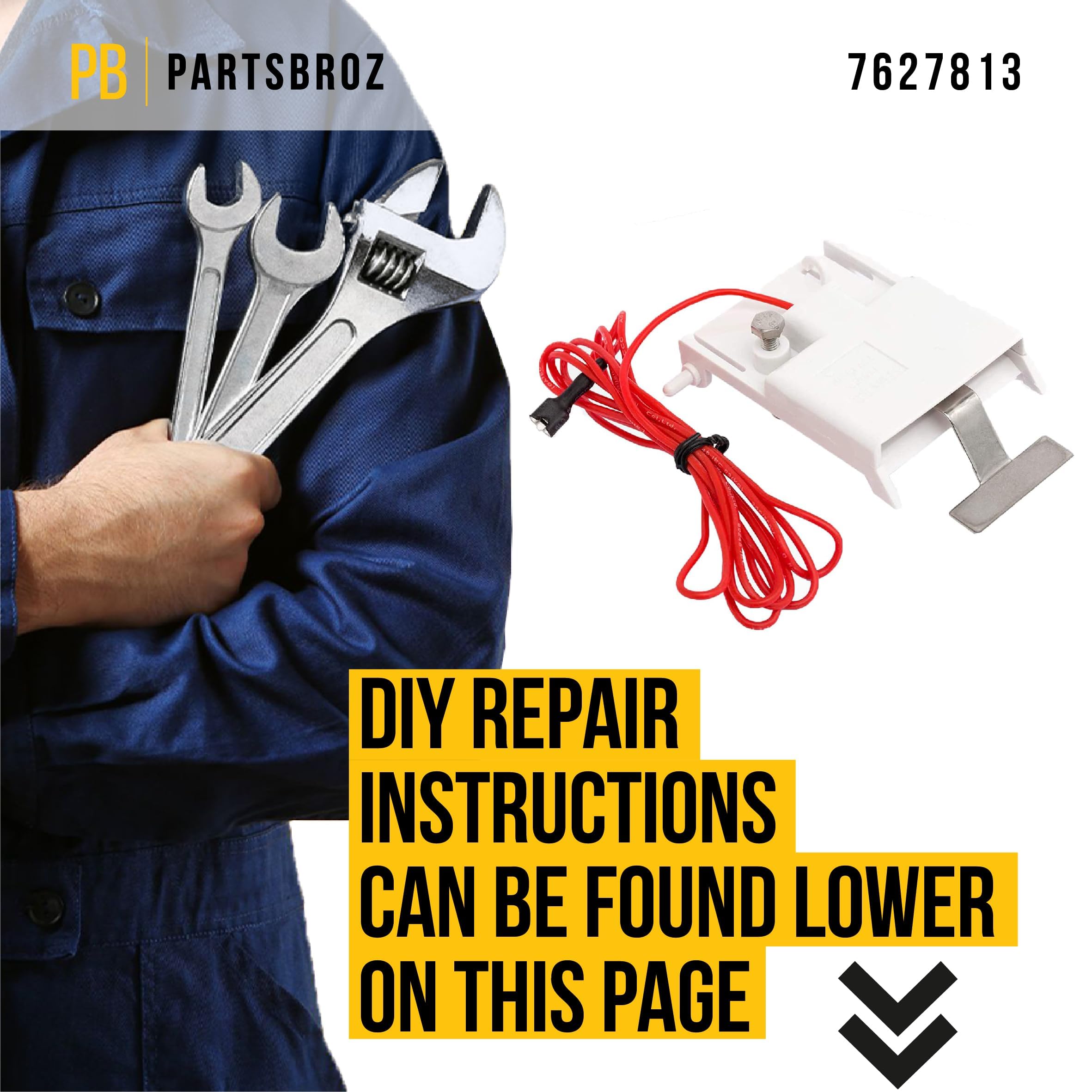 PartsBroz 7627813 Ice Thickness Probe Sensor Control Part - Compatible With Manitowoc Ice Machines - Replaces 76-2781-3 Ultra Durable Replacement
