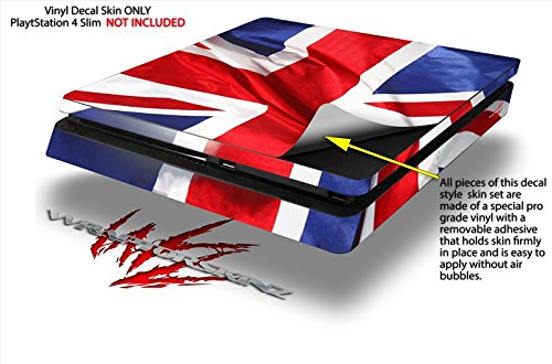 Vinyl Decal Skin Wrap compatible with Sony PlayStation 4 Slim Console Union Jack 01 (PS4 NOT INCLUDED)