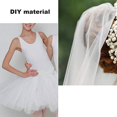 Tulle Rolls, 6 Inch Tulle Fabric Spool/Roll,Wedding Tulle Fabric Bolt Spool for Tutu Skirt Crafting Favors Pew Bow Party Decorations (6β x 100 Yards, White)