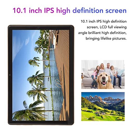 HD 10.1inch Tablet,WiFi Android HD Screen Tablet,6GB RAM 128GB ROM,Octa Core Processor,Portable 4G Call 5G WiFi 7000mAh Battery Tablet PC with Leather Shell(#1)