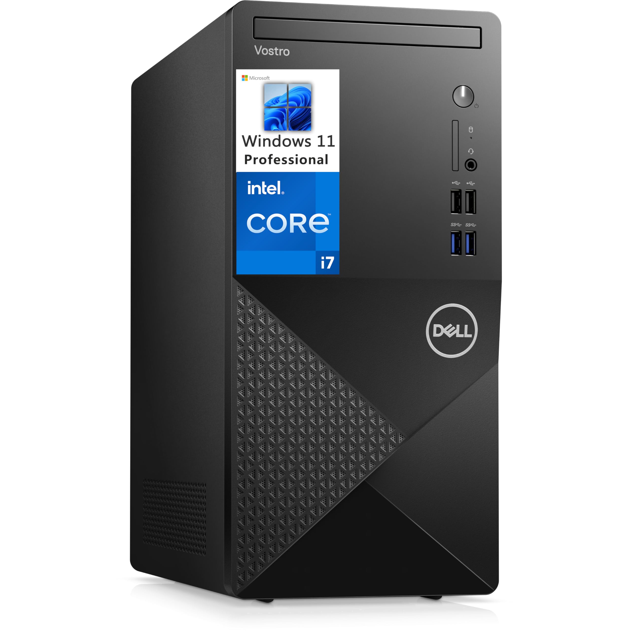 Dell Vostro 3910 Tower Business Desktop Computer, 12th Gen Intel 12-Core i7-12700 up to 4.9GHz, 4GB DDR4 RAM, 2TB PCIe SSD, WiFi, Bluetooth 5.0, Keyboard & Mouse, Wins 11 Pro, Black