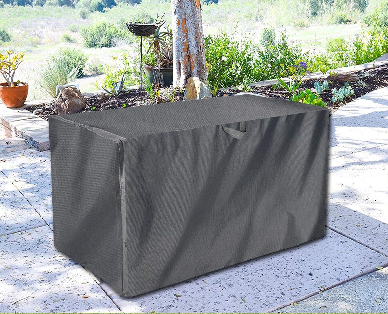 Patio Deck Box Cover to Protect Large Deck Boxes,Deck Storage Box Cover Protects from Outdoor Rain Wind and Snow(Gray, 62 in)