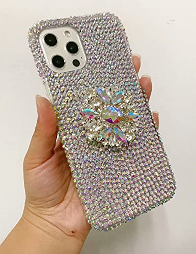 Max-ABC Compatible with Samsung Galaxy Note 10 Plus Glitter Case,3D Diamond Crystal Rhinestone Women Girls Rainbow Shiny Sparkle Bling Glitter Protective Phone Case Cover with Kickstand