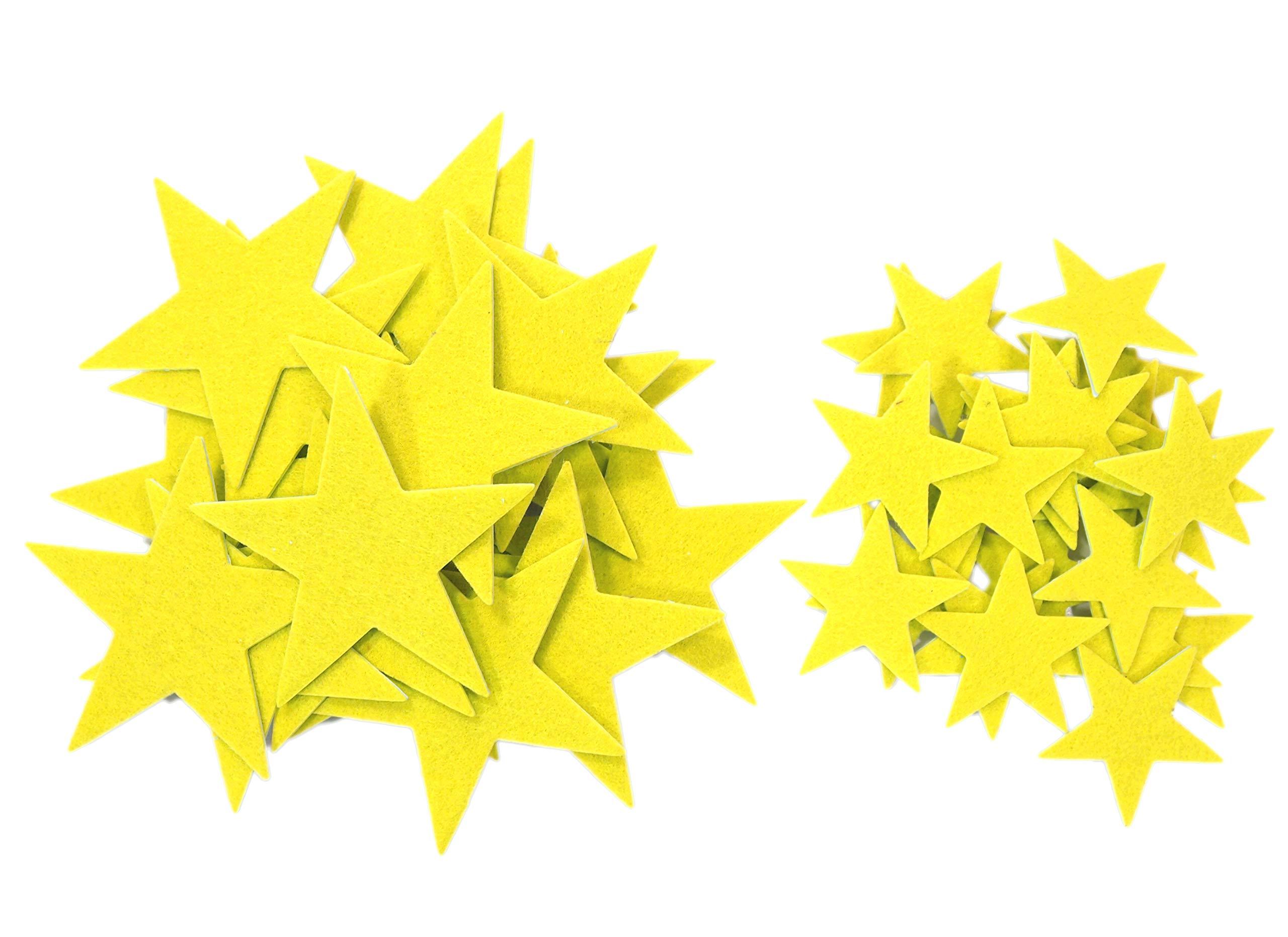 Playfully Ever After 1.5 and 3 inch Combo Size Stiff Felt Stars 46pc (Yellow)