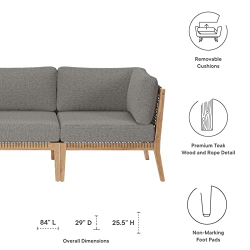 Modway Clearwater Sofas, Gray Graphite