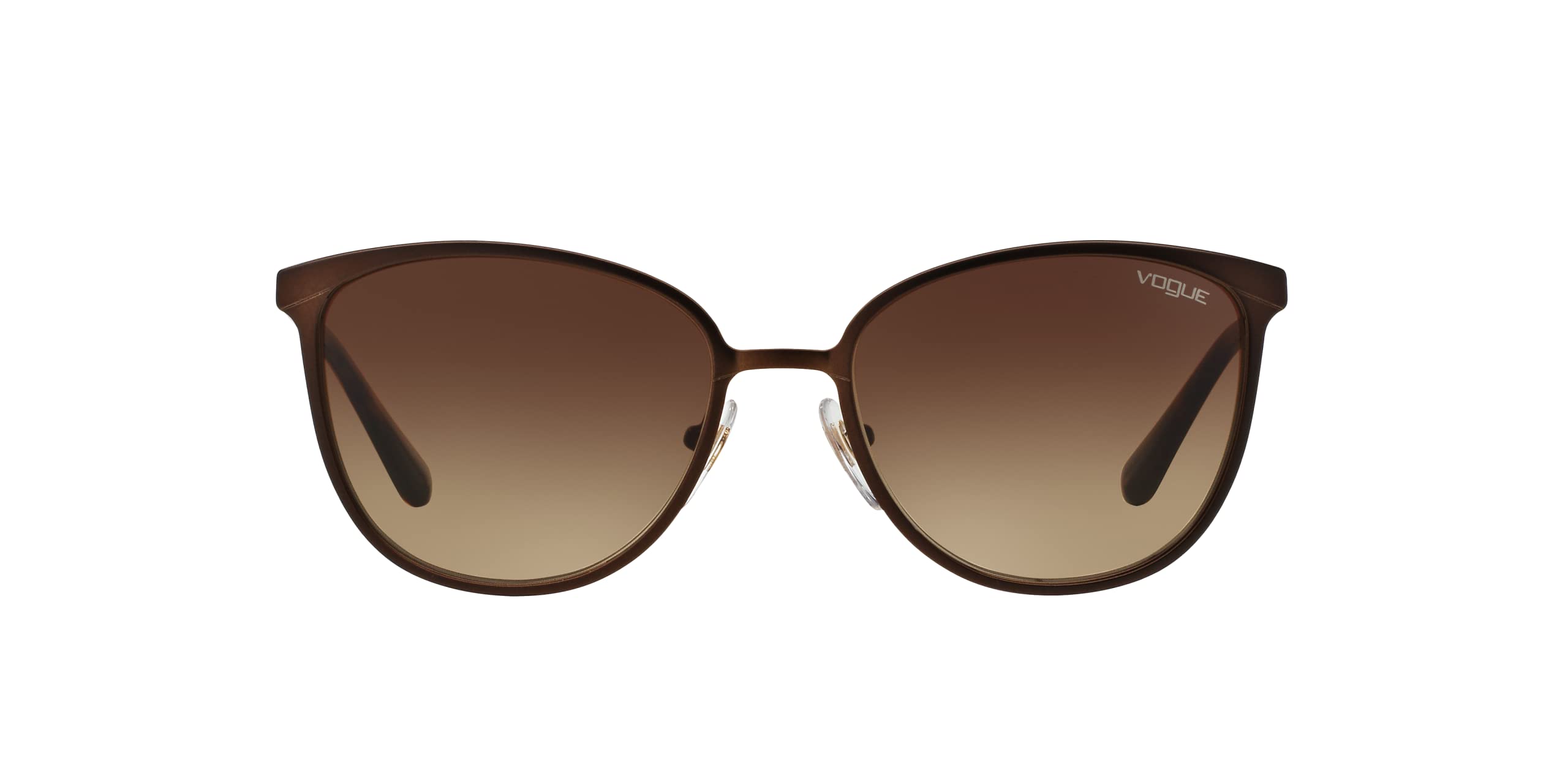 Vogue Eyewear Women's VO4002S Round Sunglasses, Matte Brown/Brown Gradient, 55 mm