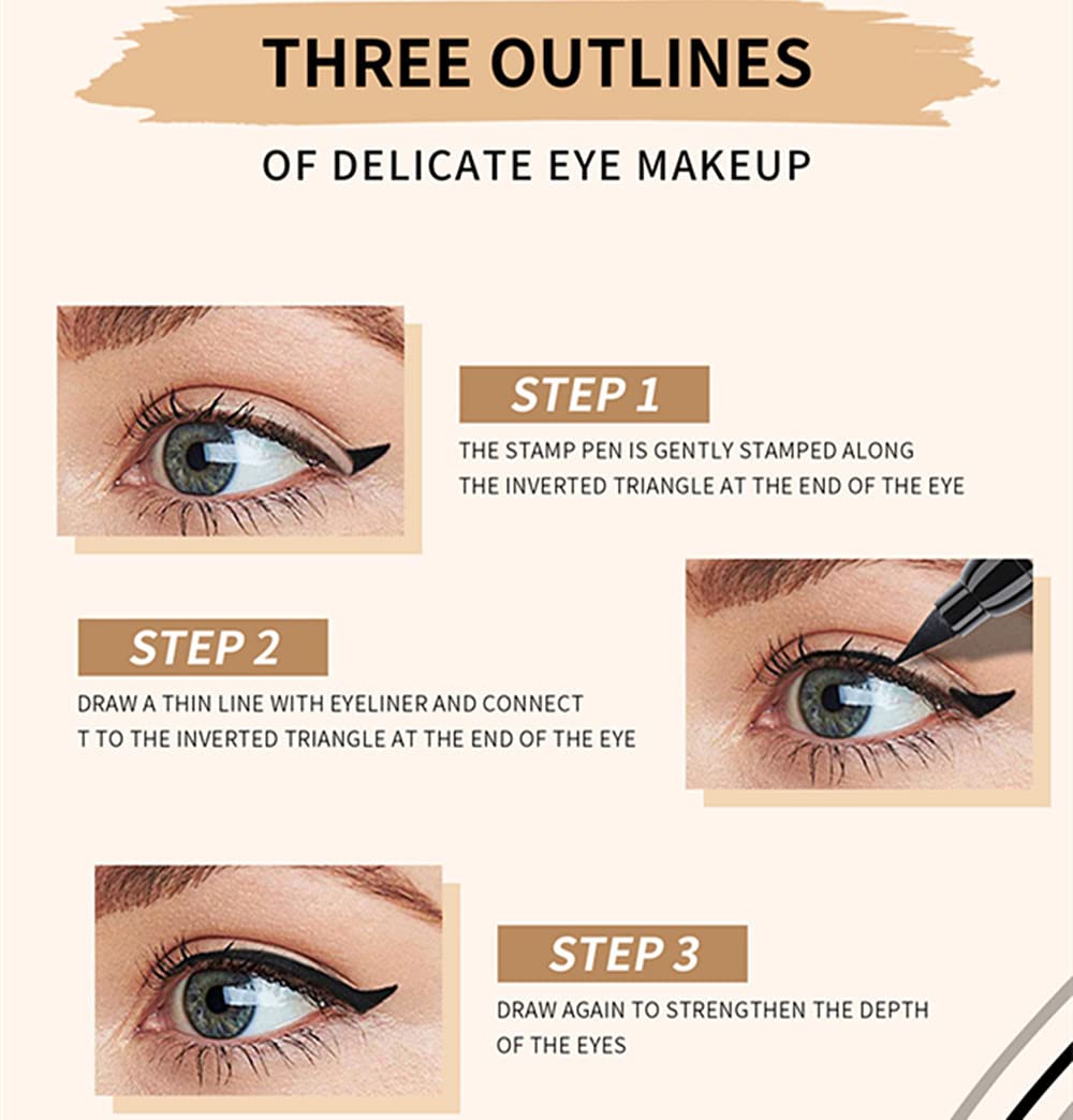 Go Ho Liquid Star Eyeliner Stamp,Black Bulk Stamp Eyeliner for Cat Eyes,Long lasting Super Slim Precise Felt Tip Liquid Eye Liner Tattoo Tools,1 PC