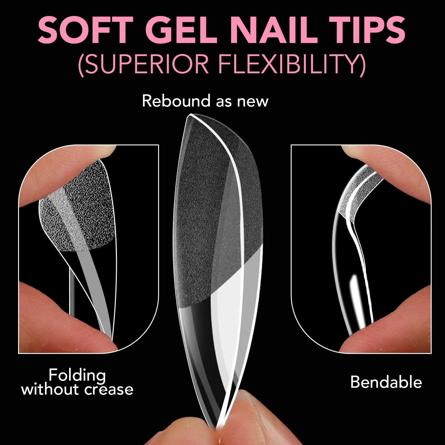 Duck Nail Tips, BettyCora Duck Feet Flared Nail Tips for Acrylic Y2K Nails Design, Half Cover Clear Gel x Nail Tips No C Curve French Tips 120Pcs, 12 Sizes